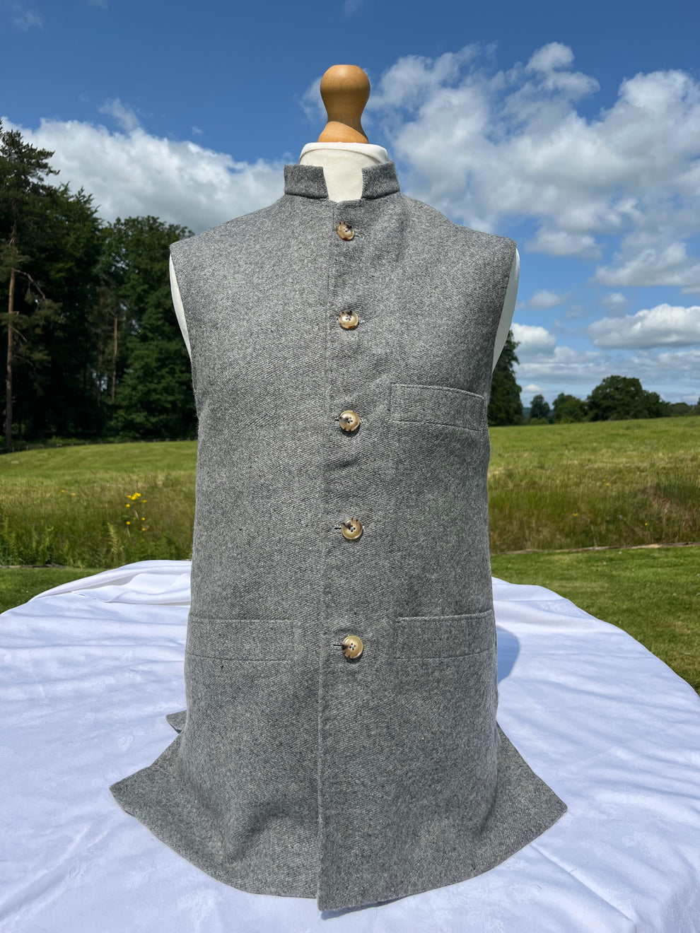 Peshawar Pewter – Handcrafted Wool Nehru Jacket | UK Style – Peshawar ...